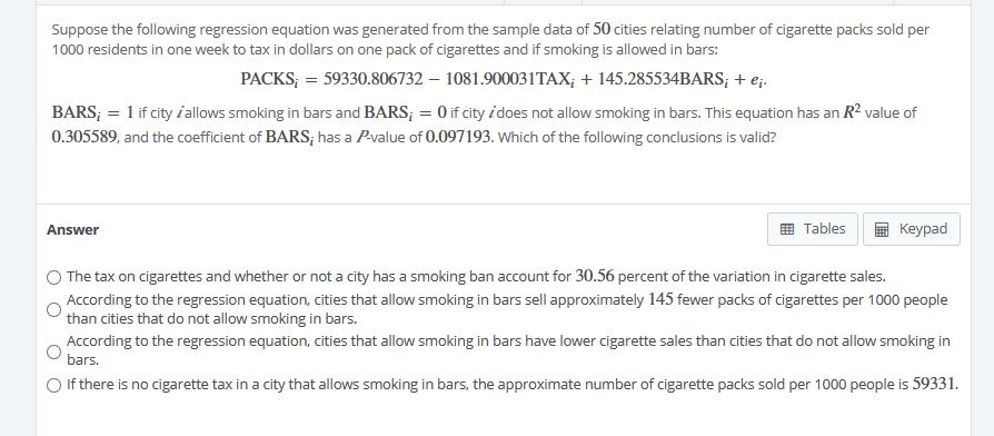Solved Suppose the following regression equation was | Chegg.com