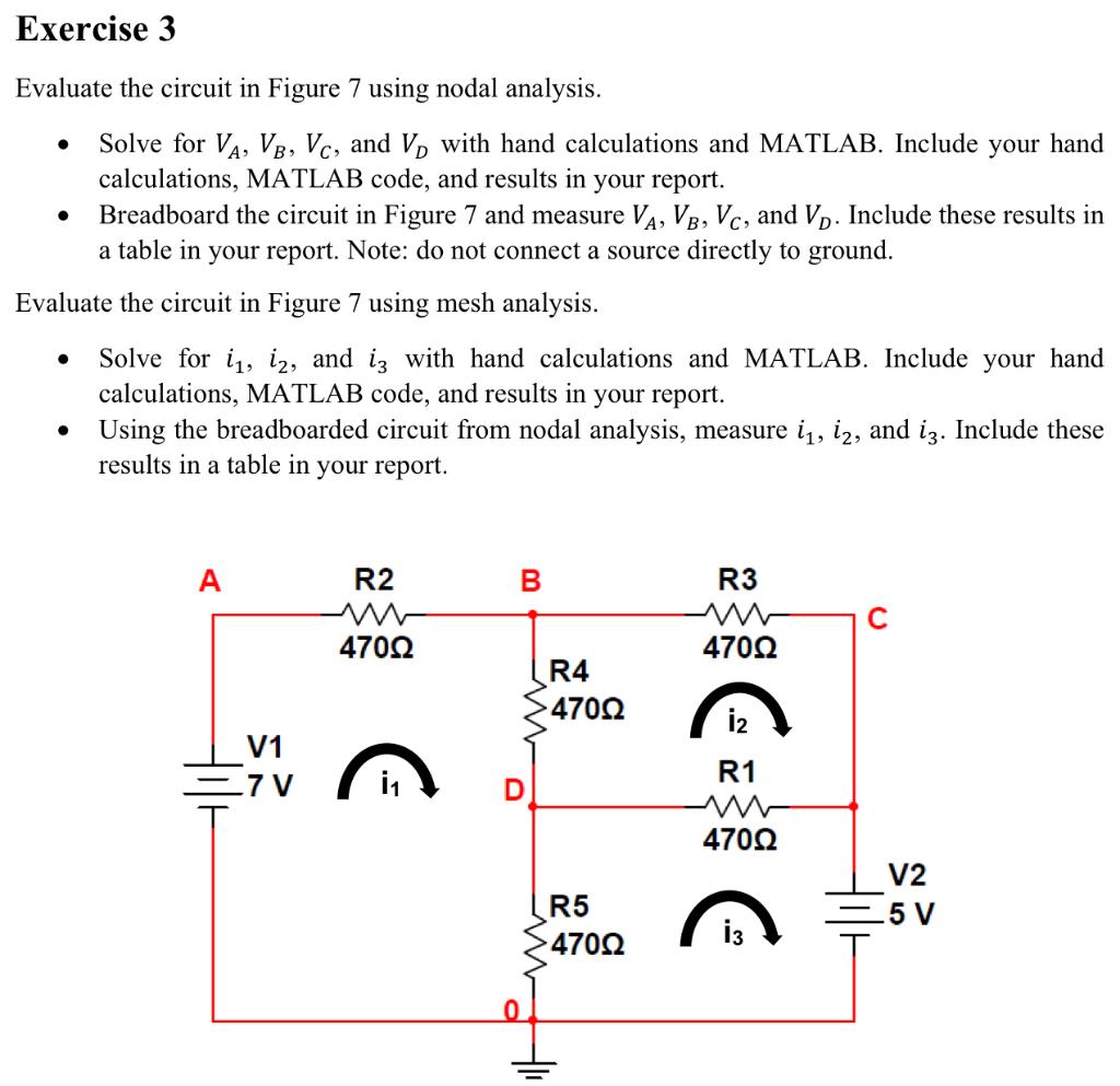 Solved Evaluate the circuit in Figure 7 using nodal | Chegg.com