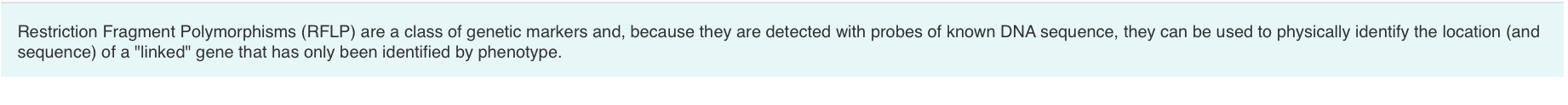 Solved Restriction Fragment Polymorphisms (RFLP) are a class | Chegg.com