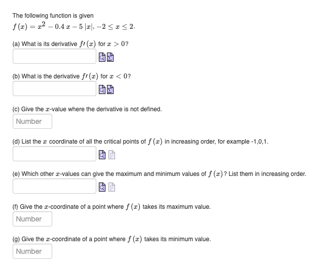 Solved The following function is given | Chegg.com