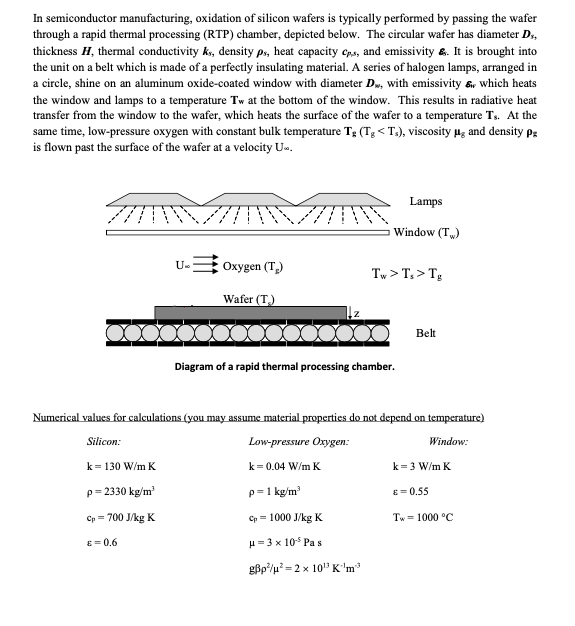 Solved In semiconductor manufacturing, oxidation of silicon | Chegg.com
