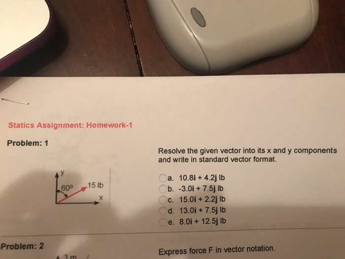 Solved Resolve the given vector into its x and y | Chegg.com