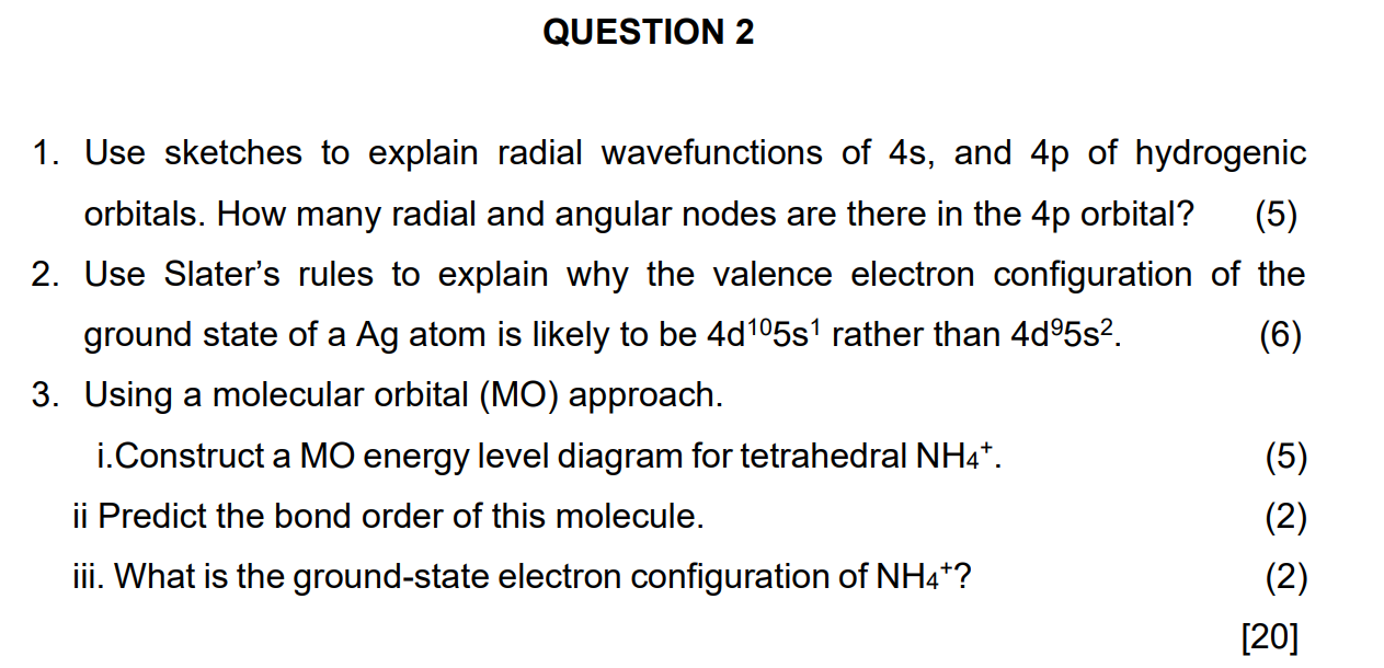1. Use sketches to explain radial wavefunctions of | Chegg.com