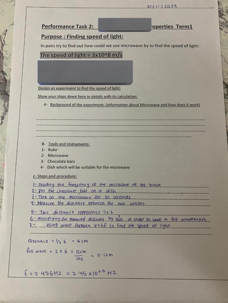 Performance Task 2: operties Term 1 Purpose : Finding | Chegg.com