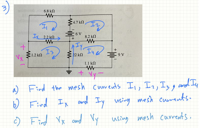 a) ﻿Fird the mesh currents I1,I2,I3, ﻿and I4b) ﻿Fird | Chegg.com