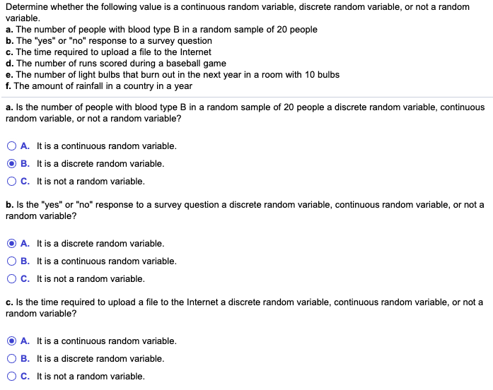 Solved Determine whether the following value is a continuous | Chegg.com Solved Determine whether the following value is a continuous | Chegg.com