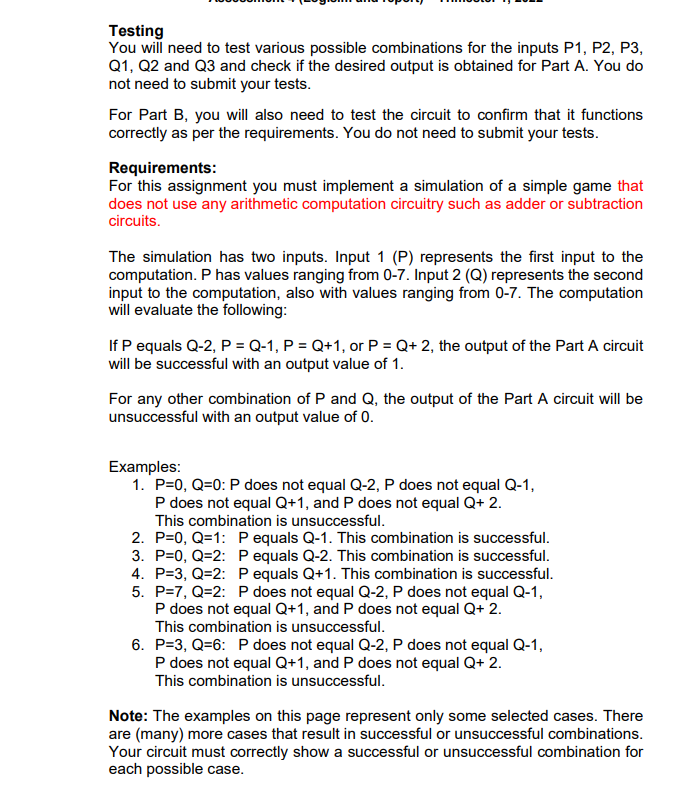Solved Testing You will need to test various possible | Chegg.com