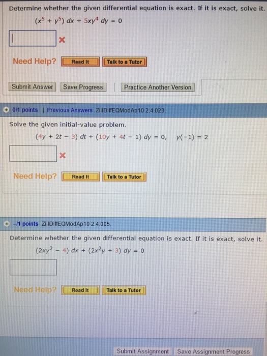 Solved Determine whether the given differential equation is | Chegg.com