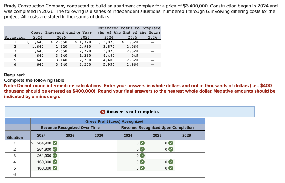 Brady Construction Company contracted to build an | Chegg.com