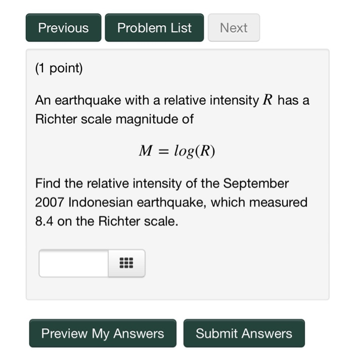 Solved Previous Problem List Next (1 point) The number of | Chegg.com