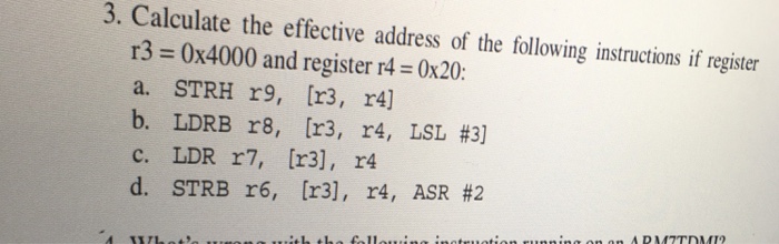 Solved 3. Calculate the effective address of the following | Chegg.com