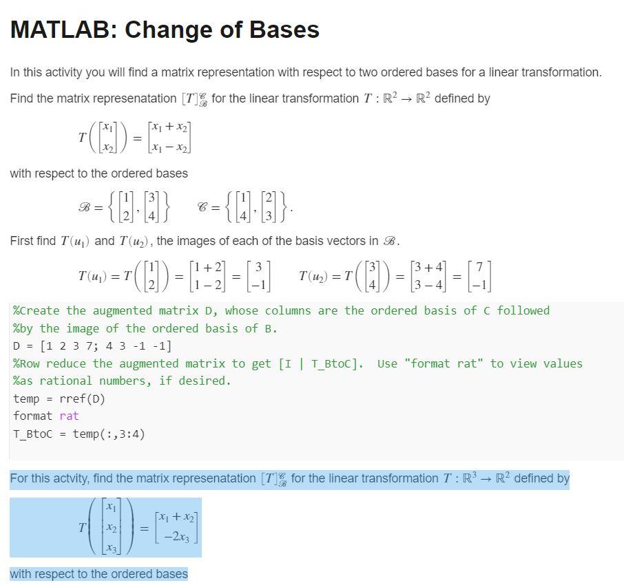 Solved In this activity you will find a matrix | Chegg.com