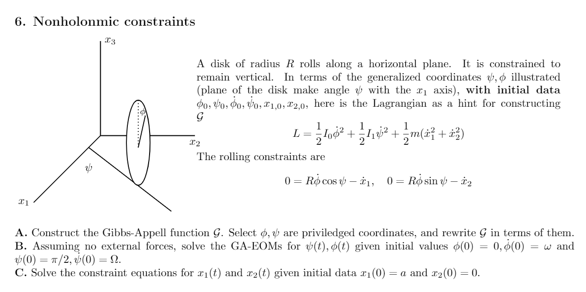 6. Nonholonmic constraints 23 A disk of radius R | Chegg.com