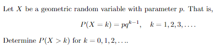 Solved Let X be a geometric random variable with parameter | Chegg.com