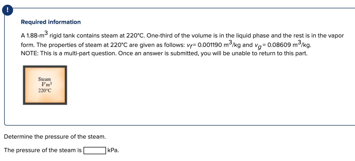 Solved ! Required information A 1.88-m3 rigid tank contains | Chegg.com