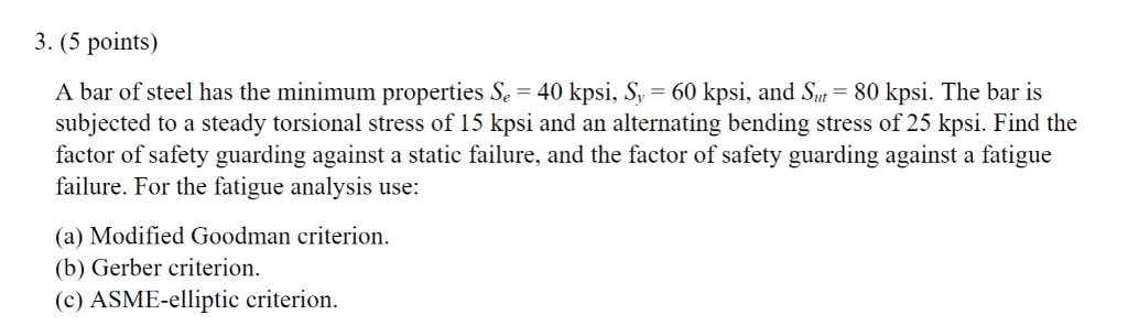 Solved 3. (5 points) A bar of steel has the minimum | Chegg.com
