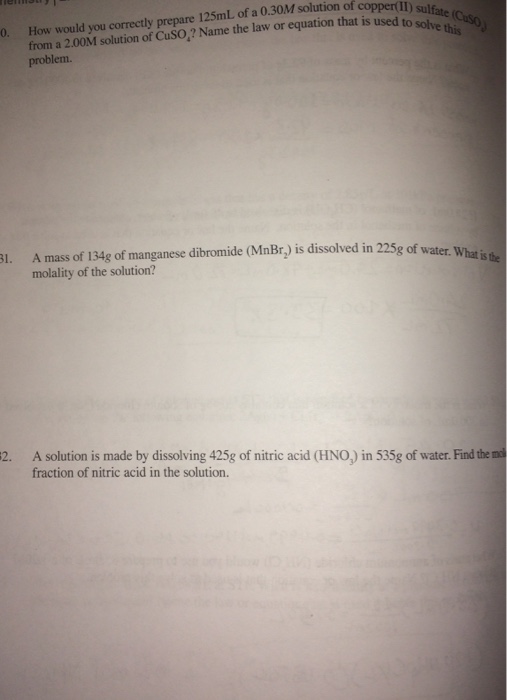 Solved copper(II) from a 2.00M solution of CusO,? Name the | Chegg.com