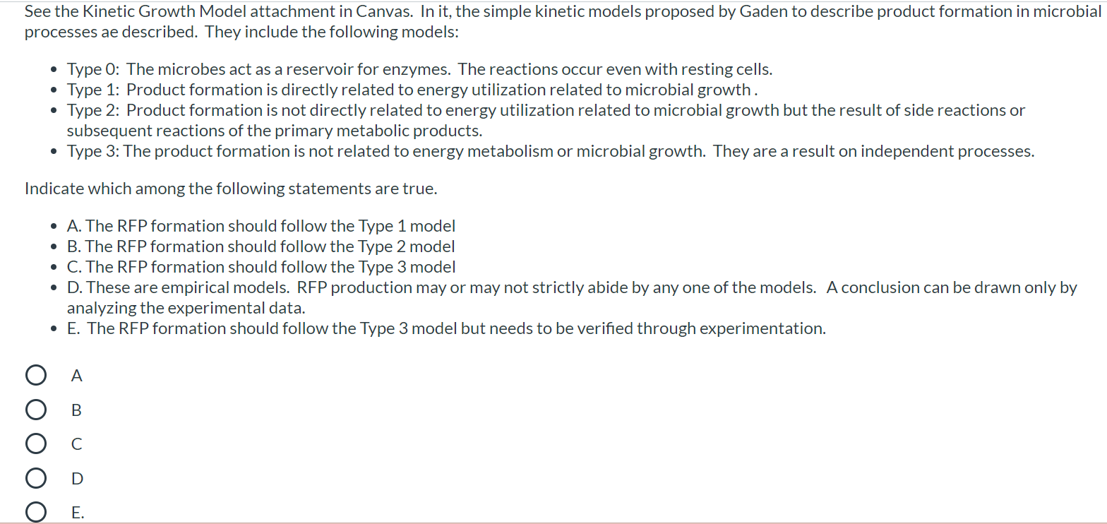 Solved See the Kinetic Growth Model attachment in Canvas. In | Chegg.com