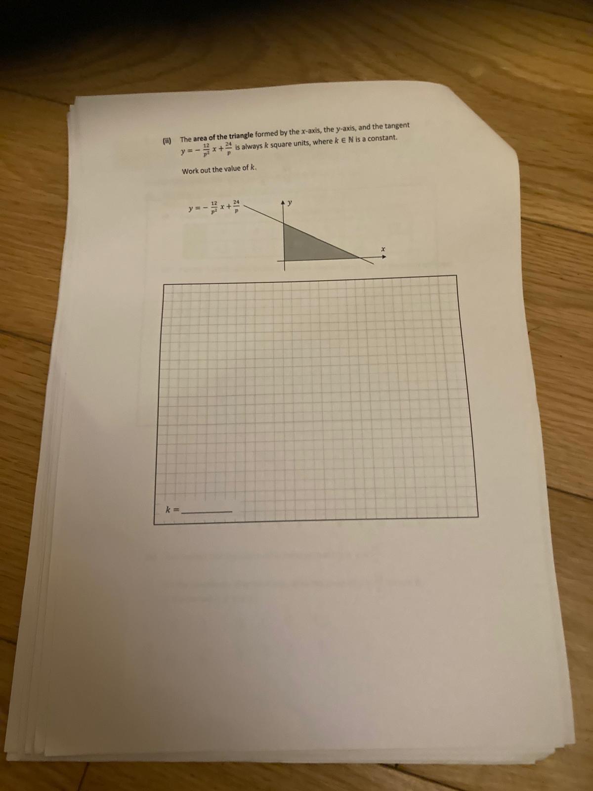 Solved (ii) ﻿The area of ﻿the triangle formed by ﻿the | Chegg.com