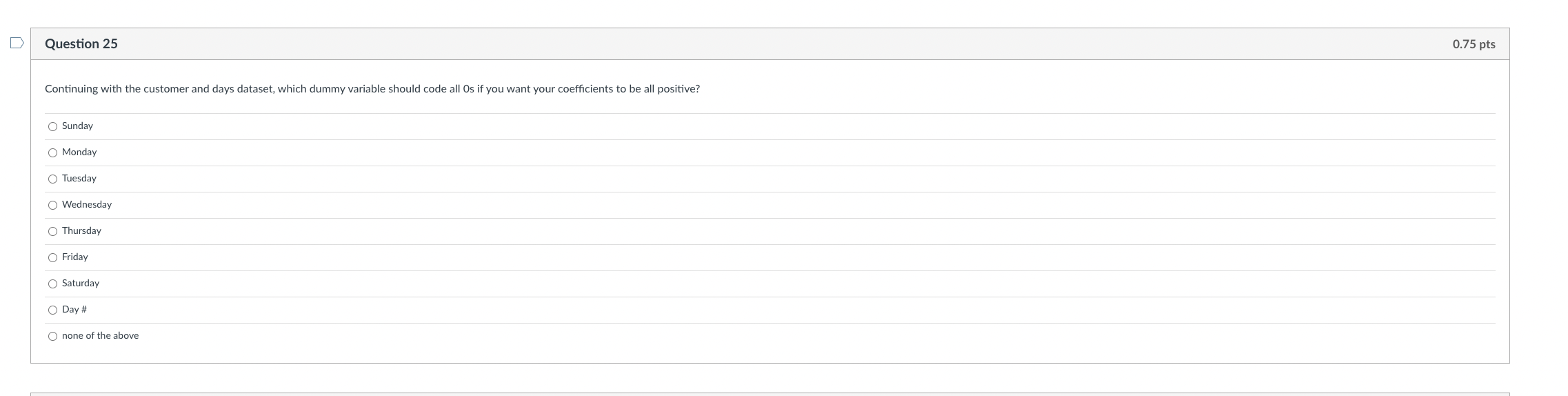 Solved Continuing with the customer and days dataset, which | Chegg.com