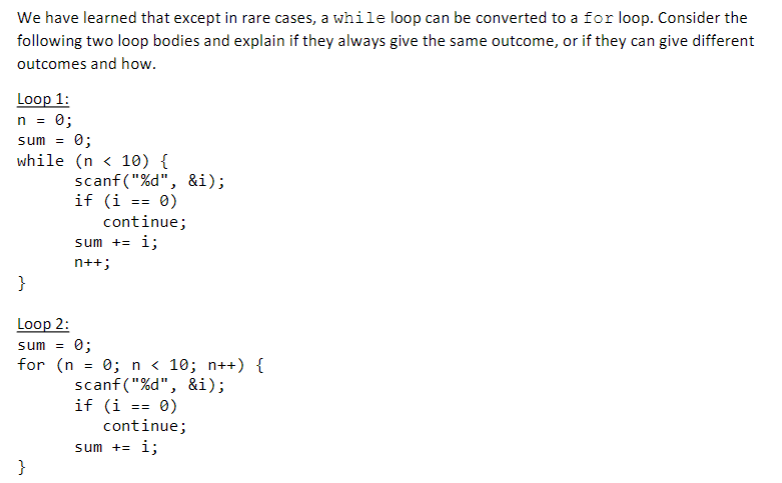 Solved We have learned that except in rare cases, a while | Chegg.com