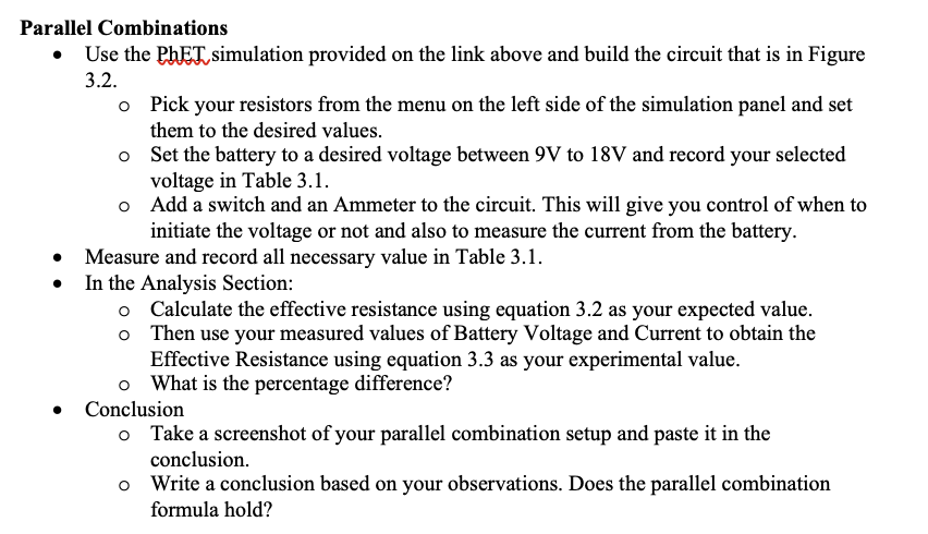 Solved Procedure Series Combinations • Use the PhET | Chegg.com
