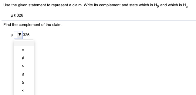 Solved Use the given statement to represent a claim. Write | Chegg.com