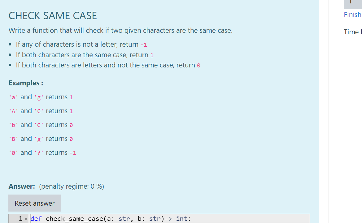 Solved Finish Time CHECK SAME CASE Write a function that | Chegg.com