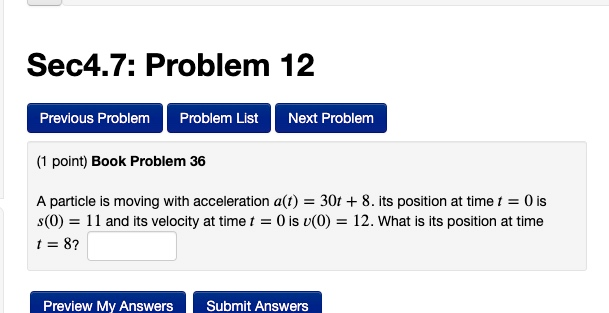 Solved Sec4.7: Problem 12 Previous Problem Problem List Next | Chegg.com
