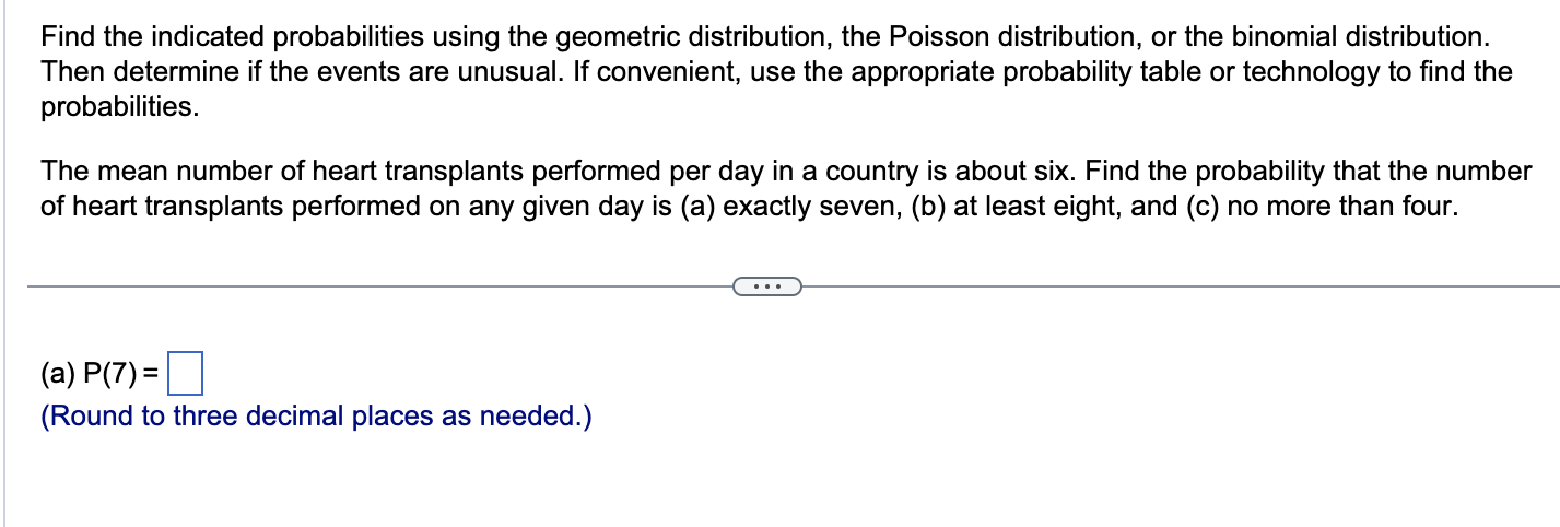 Solved Find the indicated probabilities using the geometric | Chegg.com