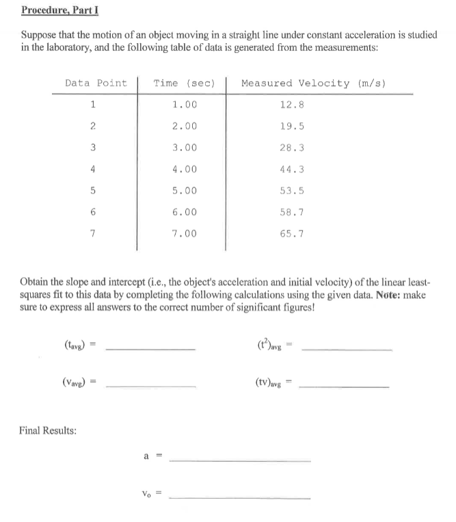 Solved Procedure Part I Suppose That The Motion Of An