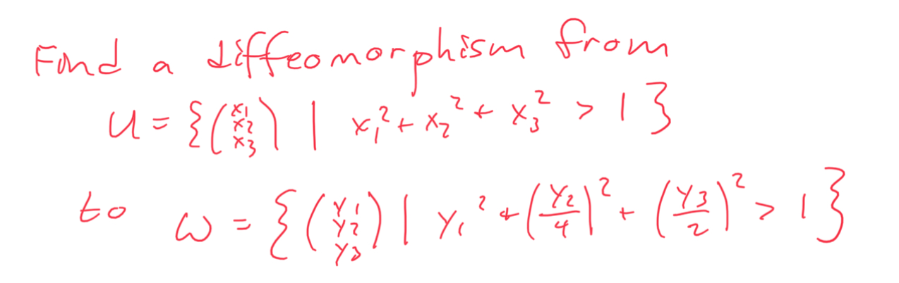 Solved Fond a diffeomorphism from | Chegg.com