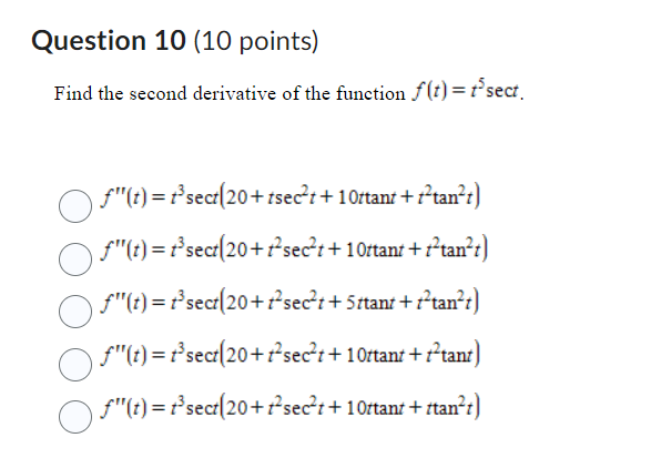 Solved Find the second derivative of the function | Chegg.com