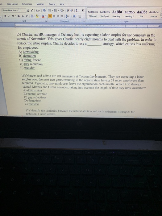 Solved Ert Page Layout References Mailings Review View Aa Ee