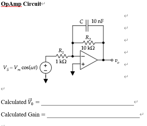 Solved Experiment 4. Opamp Circuit Build the op-amp circuit | Chegg.com