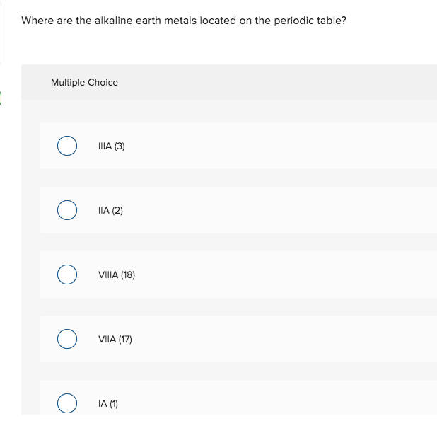 Solved Where are the alkaline earth metals located on the | Chegg.com
