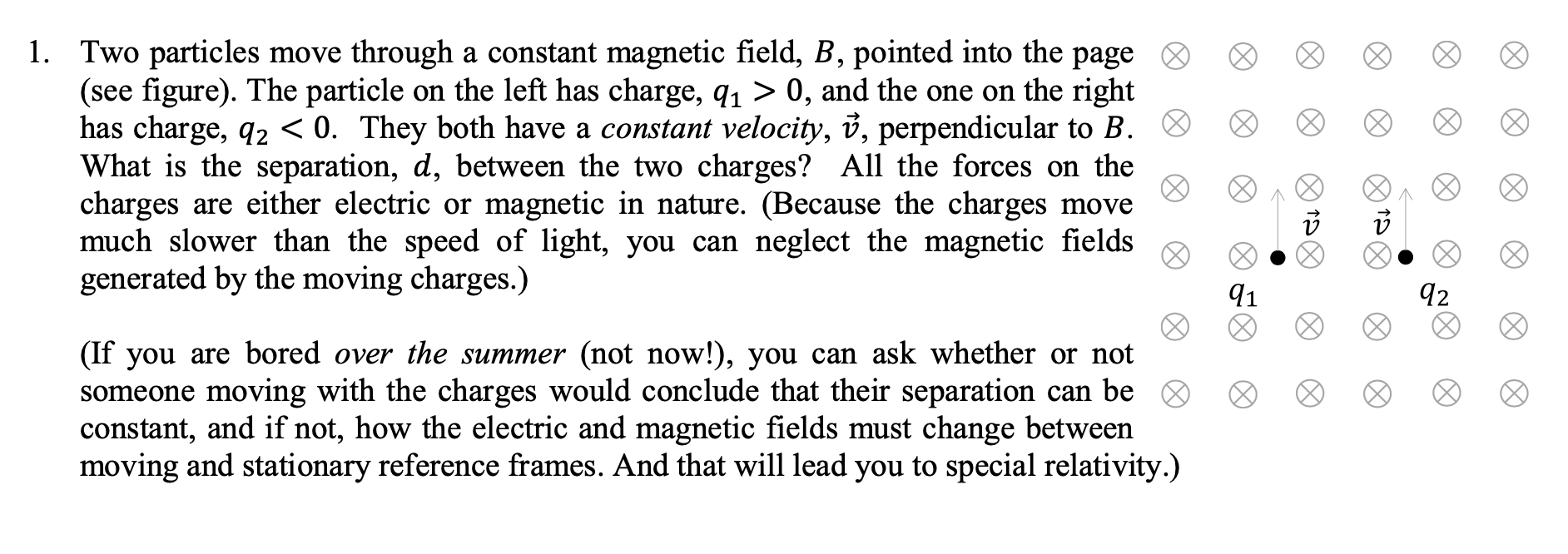 Solved Two particles move through a constant magnetic field, | Chegg.com