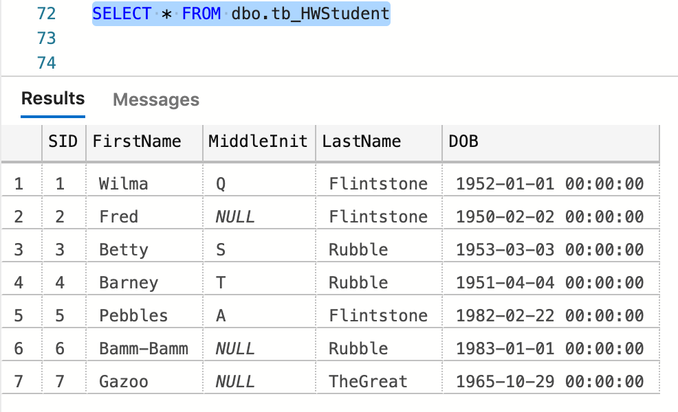 Solved USE SQL to do the following: 1.List all student names | Chegg.com