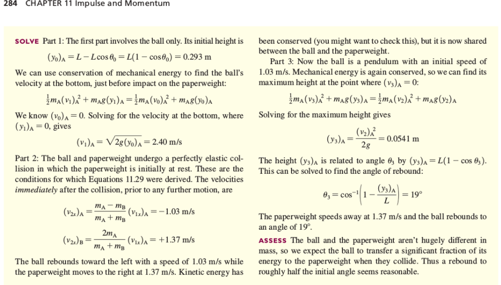 Solved In Challenge Example 11.11 (p. 283), if the mass of | Chegg.com