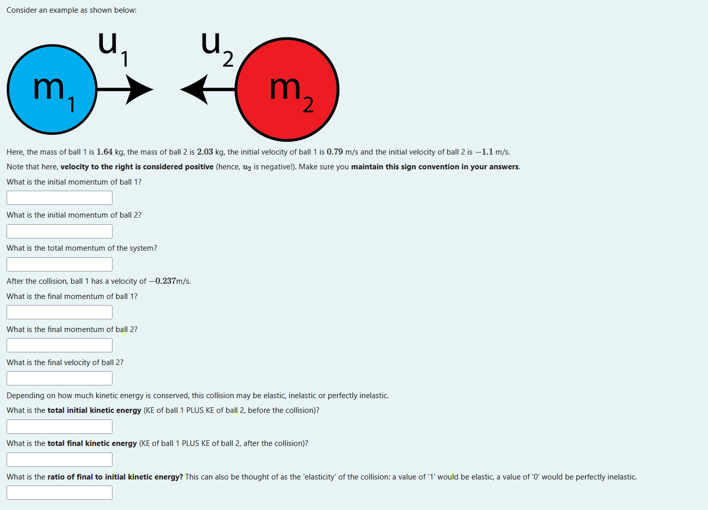 Solved Consider an example as shown below: u, u2 my m 2 | Chegg.com