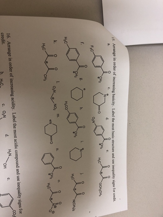 Solved 5. Arrange in order of increasing basicity. Label the | Chegg.com