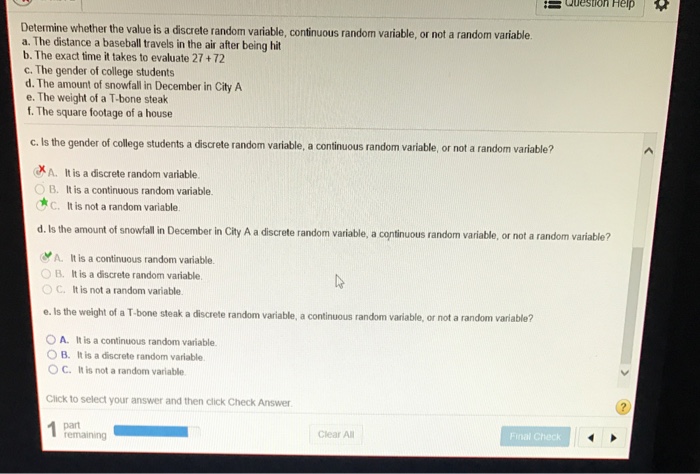 Solved Determine Whether The Value Is A Discrete Random