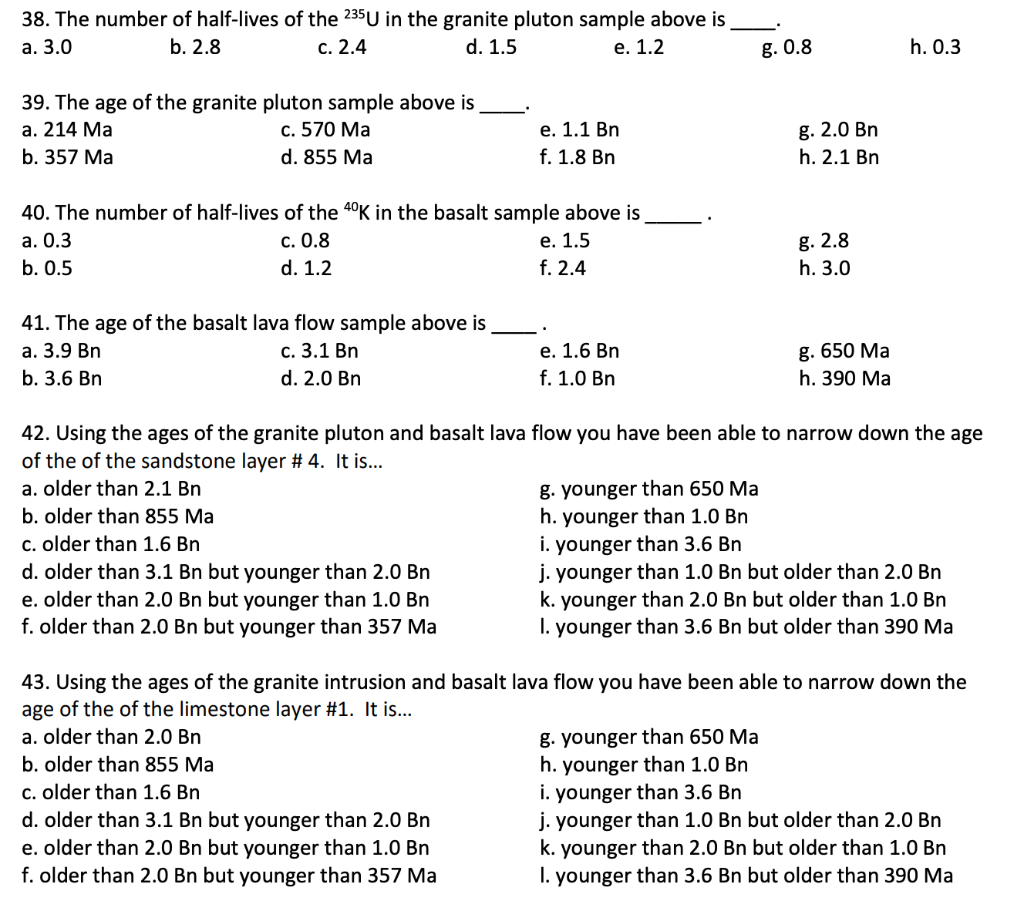 Solved Part II: Radiometric Dating Problem: The | Chegg.com