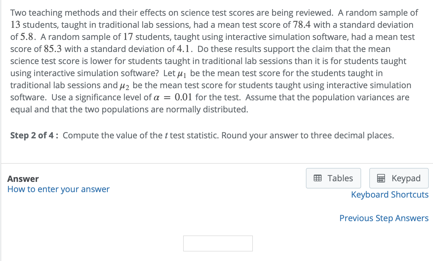 Solved Two teaching methods and their effects on science | Chegg.com