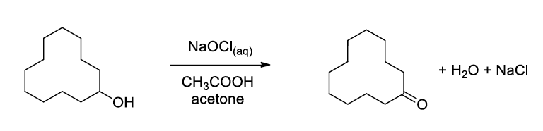 Solved NaoCl(aq) + H2O + NaCl CH3COOH acetone OH | Chegg.com