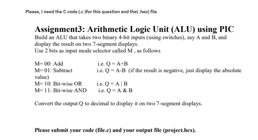 Solved Please I Need The C Code C For This Question And 6088
