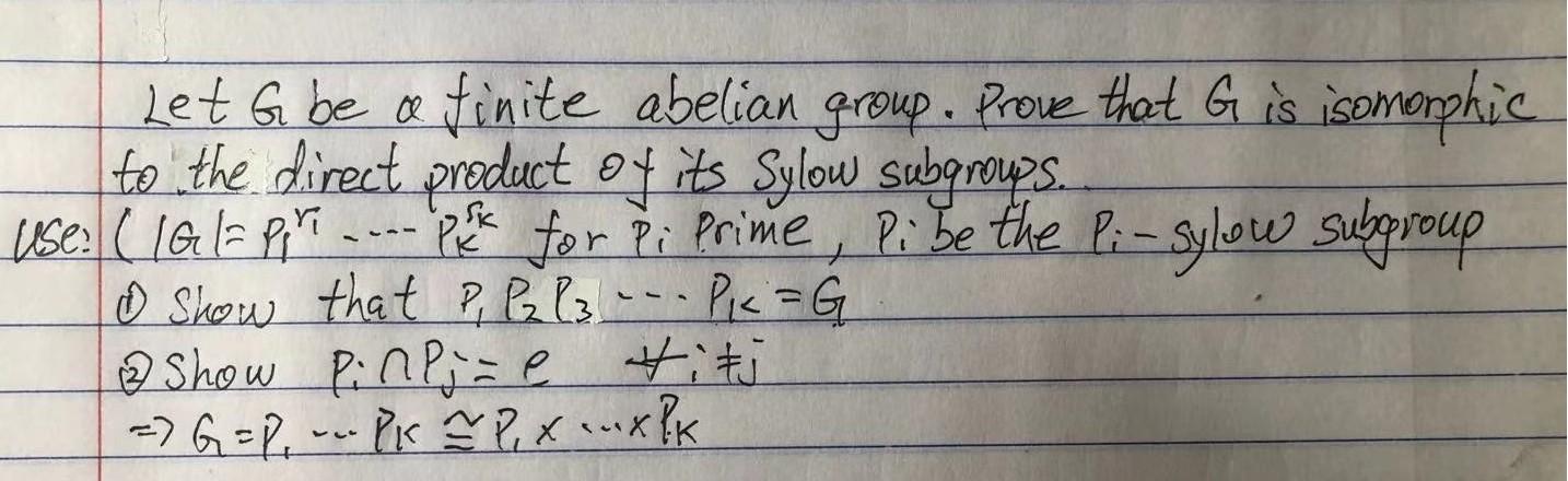 Solved Let G be a finite abelian group, prove that G is | Chegg.com