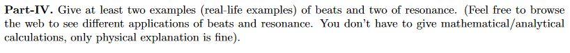 Solved Part-IV. Give at least two examples (real-life | Chegg.com