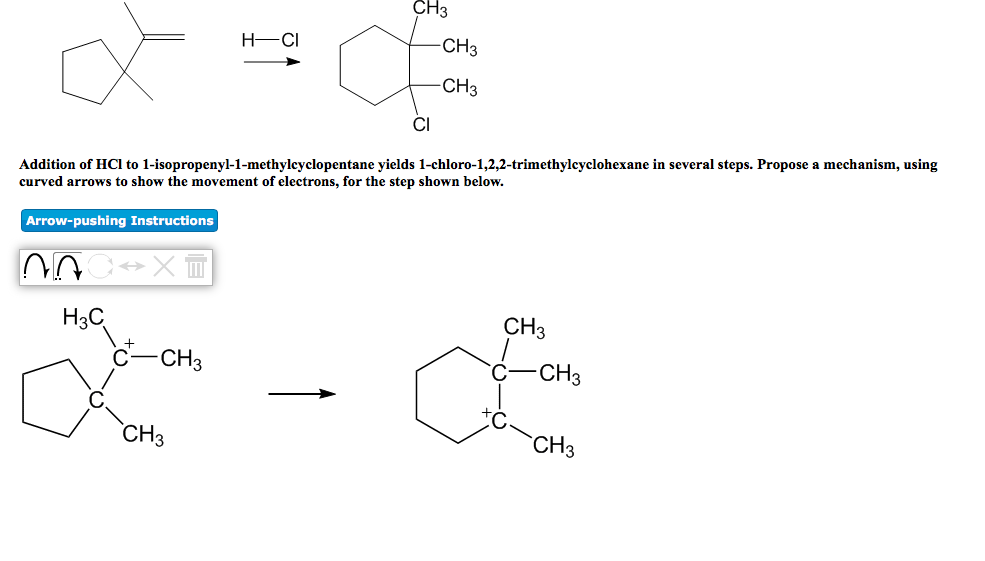 Solved CH3 HCI CH3 -CH3 CI Addition of HCl to | Chegg.com