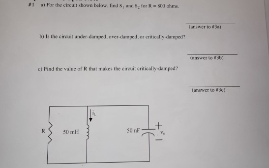 Solved #1 a) For the circuit shown below, find S, and S, for | Chegg.com